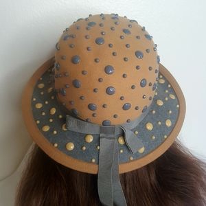 Bellini | Accessories | Vintage Bellini Originals Grey Peach Wool Hat ...